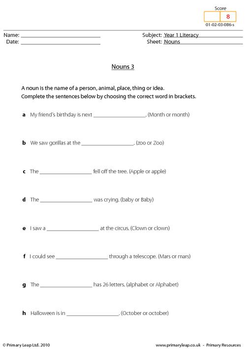 Year 1: Literacy Printable Resources & Free Worksheets for Kids ...