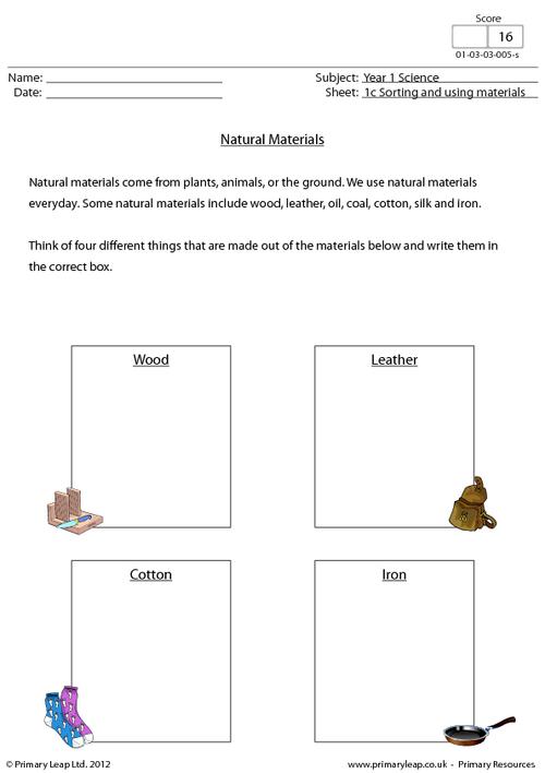 Year 1: Science Printable Resources & Free Worksheets for Kids ...