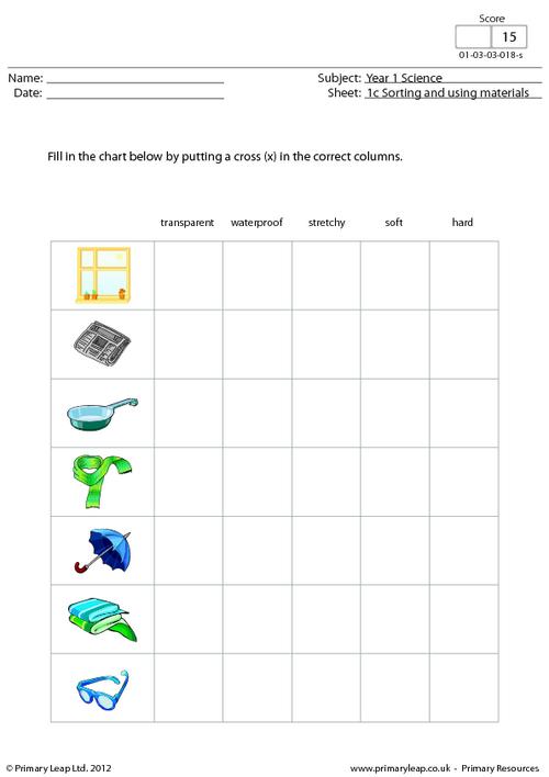 Year 1: Science Printable Resources & Free Worksheets for Kids ...