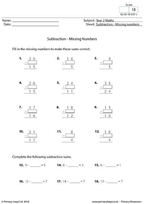 Year 2: Numeracy Printable Resources & Free Worksheets for Kids ...