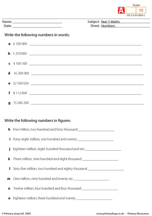 Year 5: Numeracy Printable Resources & Free Worksheets for Kids ...