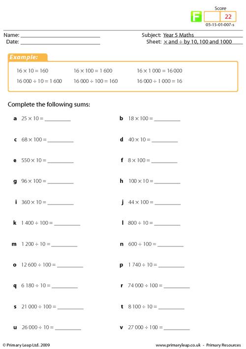 Year 5: Numeracy Printable Resources & Free Worksheets for Kids ...