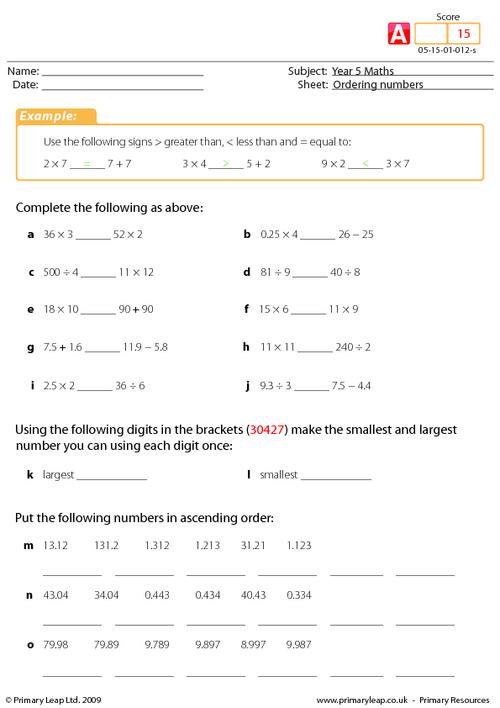 Year 5: Numeracy Printable Resources & Free Worksheets for Kids ...
