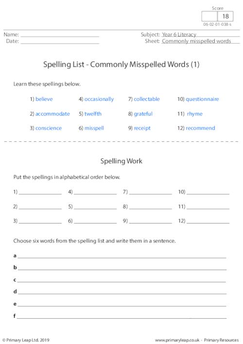 Year 6: Literacy Printable Resources & Free Worksheets for Kids ...