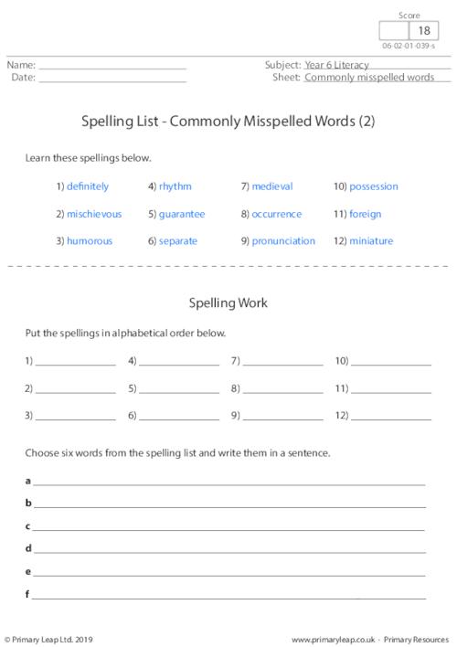 Year 6: Literacy Printable Resources & Free Worksheets for Kids ...