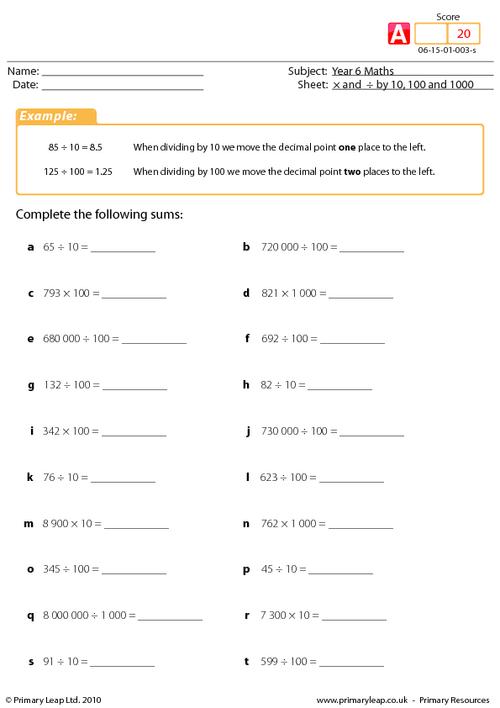 Year 6: Numeracy Printable Resources & Free Worksheets for Kids ...