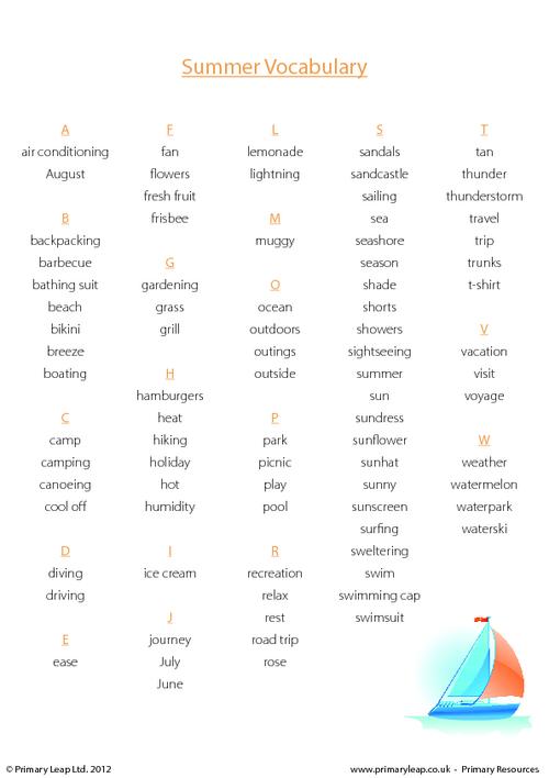 Literacy: List of adjectives Sounds | Worksheet | PrimaryLeap.co.uk