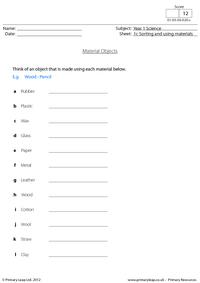 Year 1: Science Printable Resources & Free Worksheets for Kids ...